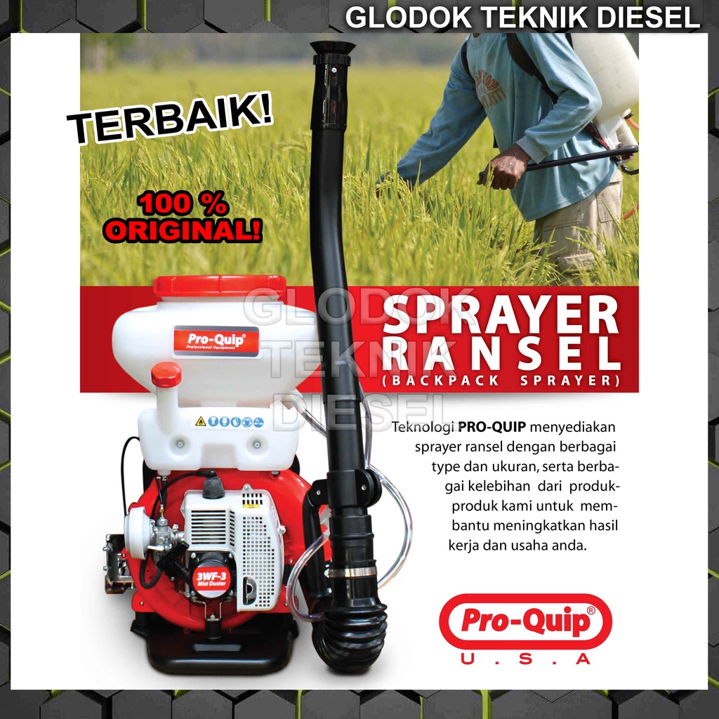 Jual PROQUIP Mist Duster Blower Sprayer 14 L Semprotan Hama Bensin Disinfektan 3WF-3 ORIGINAL ...