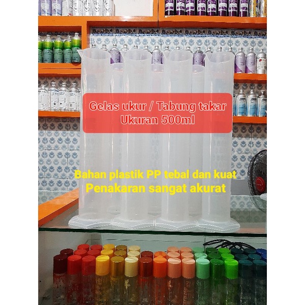 Jual Tabung ukur Gelas ukur 500ml, gelas ukur plastik tabung ukur lab ...
