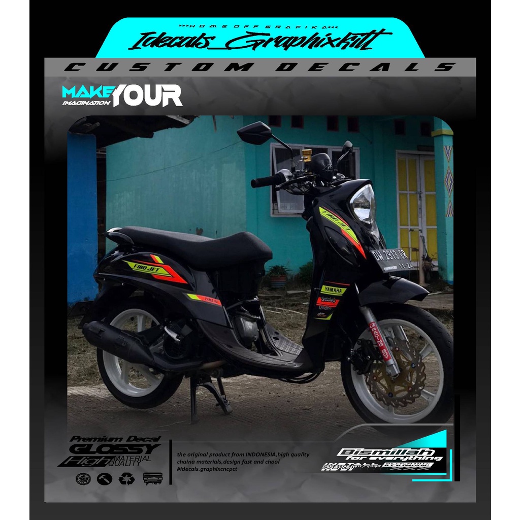 Jual 0382 sticker decals fullbody yamaha fino tema garis racing stabilo ...