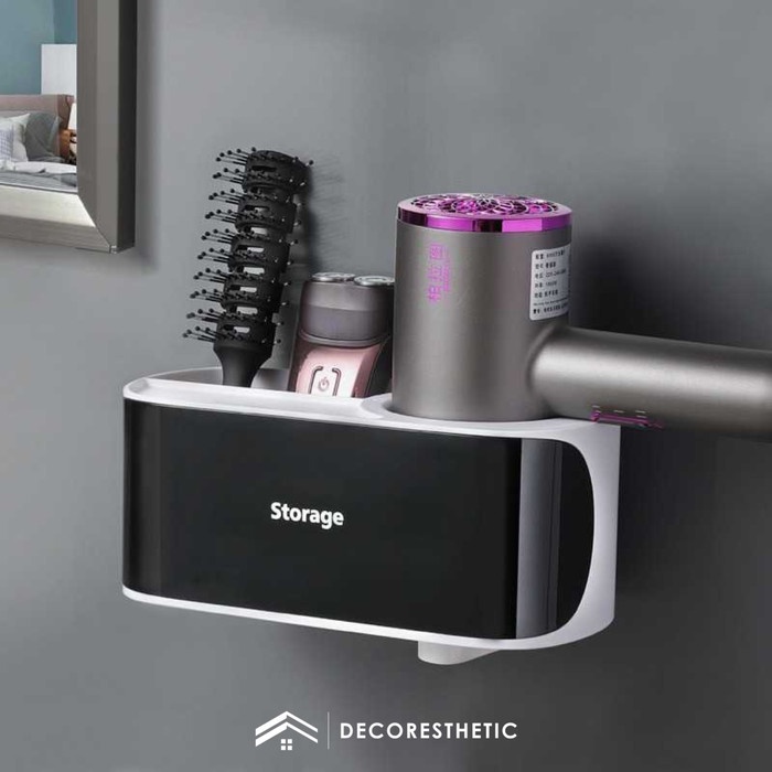 Jual Rak Tempat Hair Dryer Holder Tempel Dinding Kamar Mandi Multifungsi | Shopee Indonesia