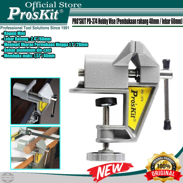 Jual Penjepit Ragum Mini Vise Pro'Skit Pd-374 40Mm Lebar 60Mm Original ...