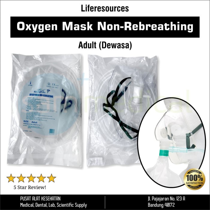 Jual Liferesources Masker Oksigen atau Oxygen Mask Non Rebreathing ...