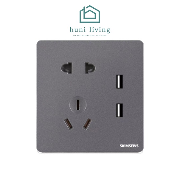 Jual Saklar / Sakelar Lampu Abu Space Gray 1/2/3 Gang Electrical Switch ...