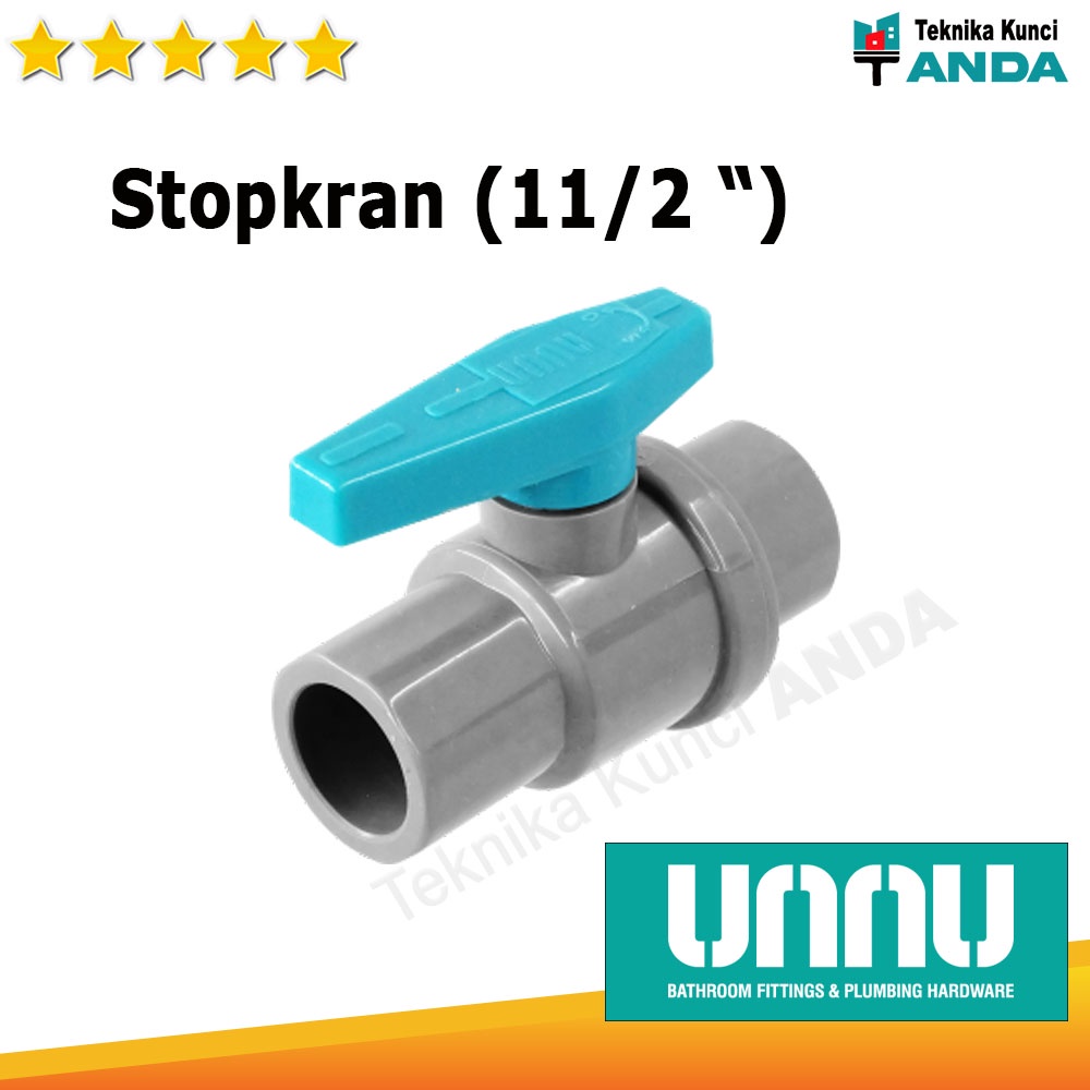 Jual Stopkran 11/2 UNNU - Stopkran pvc - kran pvc - Stopkran plastik ...