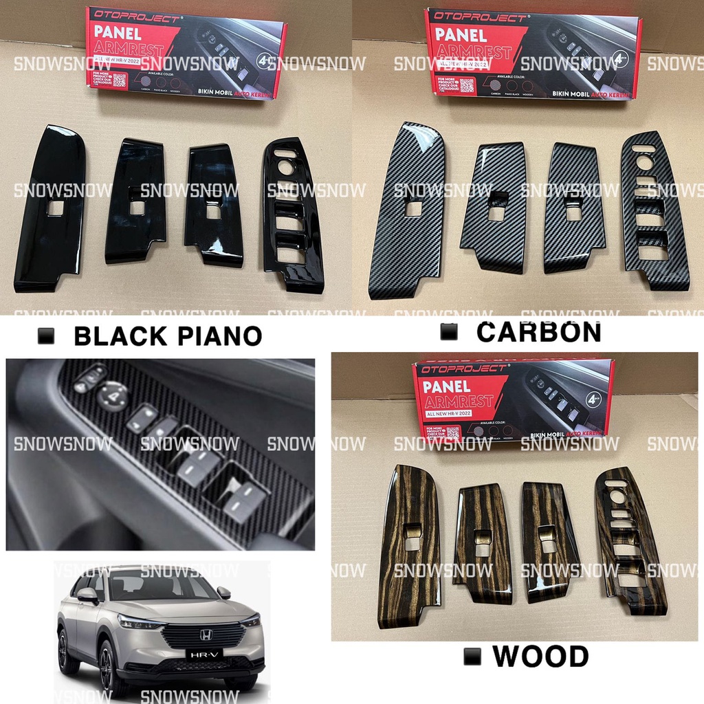 Jual Panel Power Window Armrest Mobil Honda HRV 2022 2023 2024 UP Hitam ...