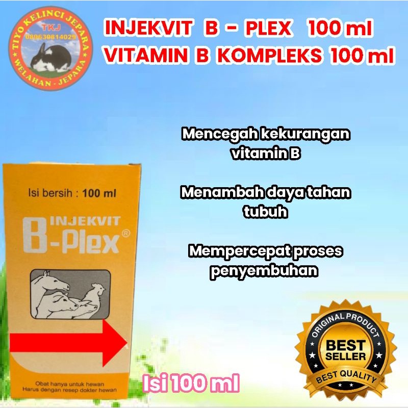 Jual vitamin b kompleks, INJEKVIT B plex isi 100 ml untuk menambah daya ...