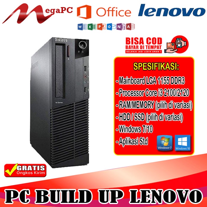 Jual PC Build Up Lenovo - Core i3 - Ram 4GB - Hdd 500GB | Shopee Indonesia