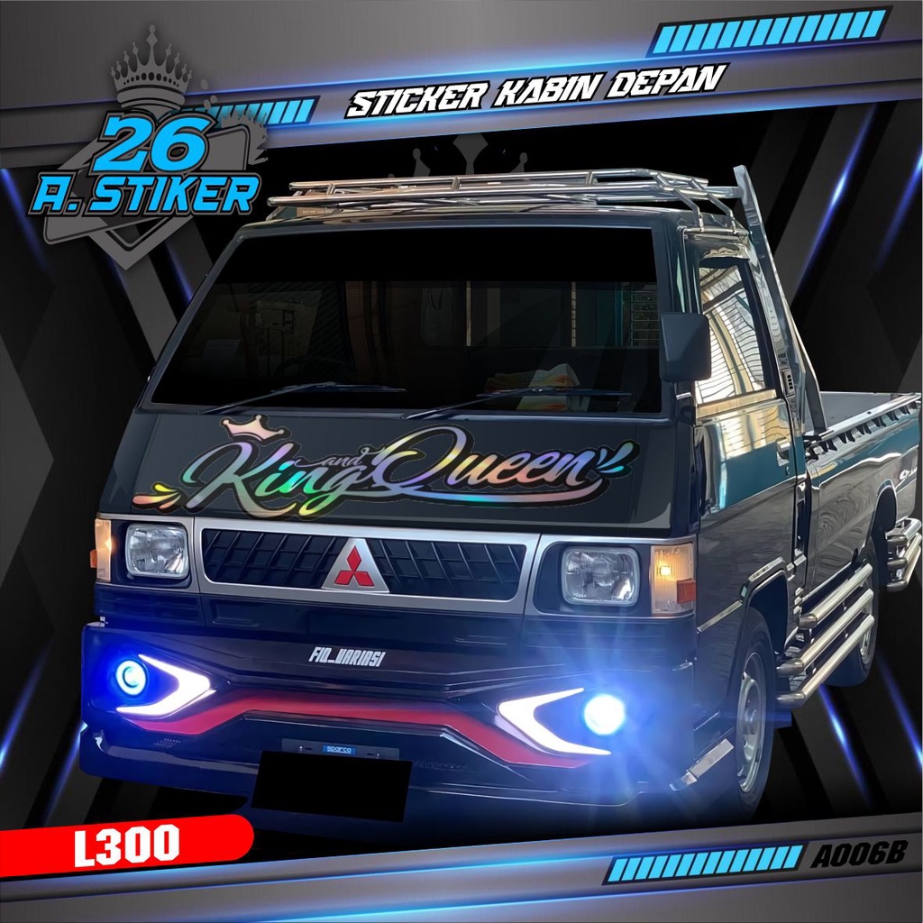 Jual Stiker Kabin Depan all Pick Up HOLOGRAM STIKER PELANGI Custom Bisa ...