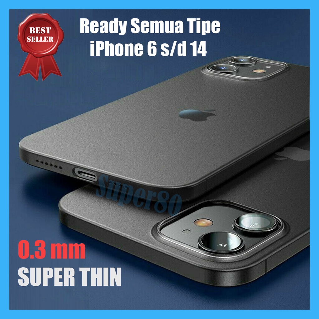 Jual Hard Case Ultra Thin iPhone 6 6s 7 8 Plus X XS XR 11 12 13 14 Mini Pro Max Super Slim Matte ...