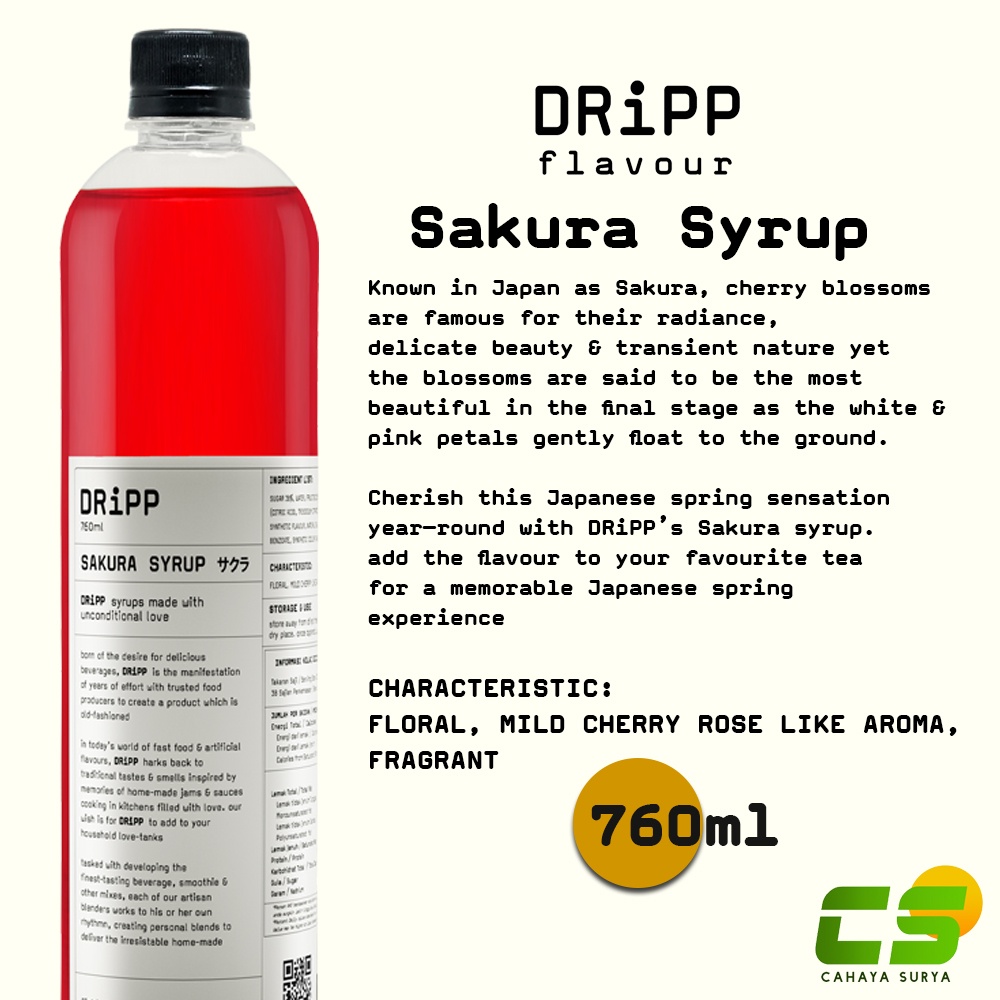 Jual Dripp Sirup / Syrup - Sakura Syrup 760 ml ( Sirup Sakura ) | Shopee Indonesia