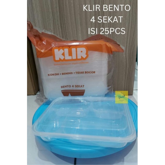 Jual Kotak Klir Thinwall Bento Bening 4 Sekat - Piring Tray Nasi - Merk ...