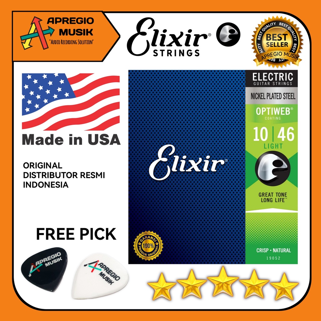 Jual ELIXIR OPTIWEB Electric String Senar Gitar Elixir Optiweb Original USA | Shopee Indonesia
