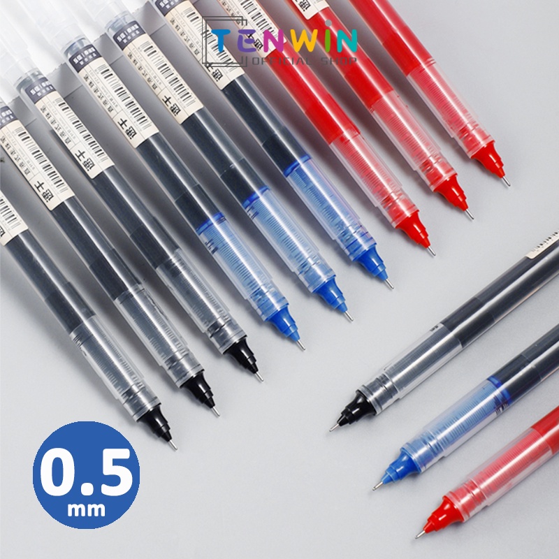 Jual High capacity Pena Gel pen pulpen Hitam 0.5mm Pena-Tenwin | Shopee ...