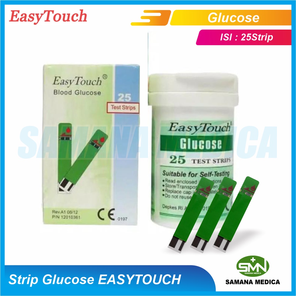 Jual Easytouch Strip Glukosa Tes Gula Darah isi 25 pcs Refill Stik Easy ...