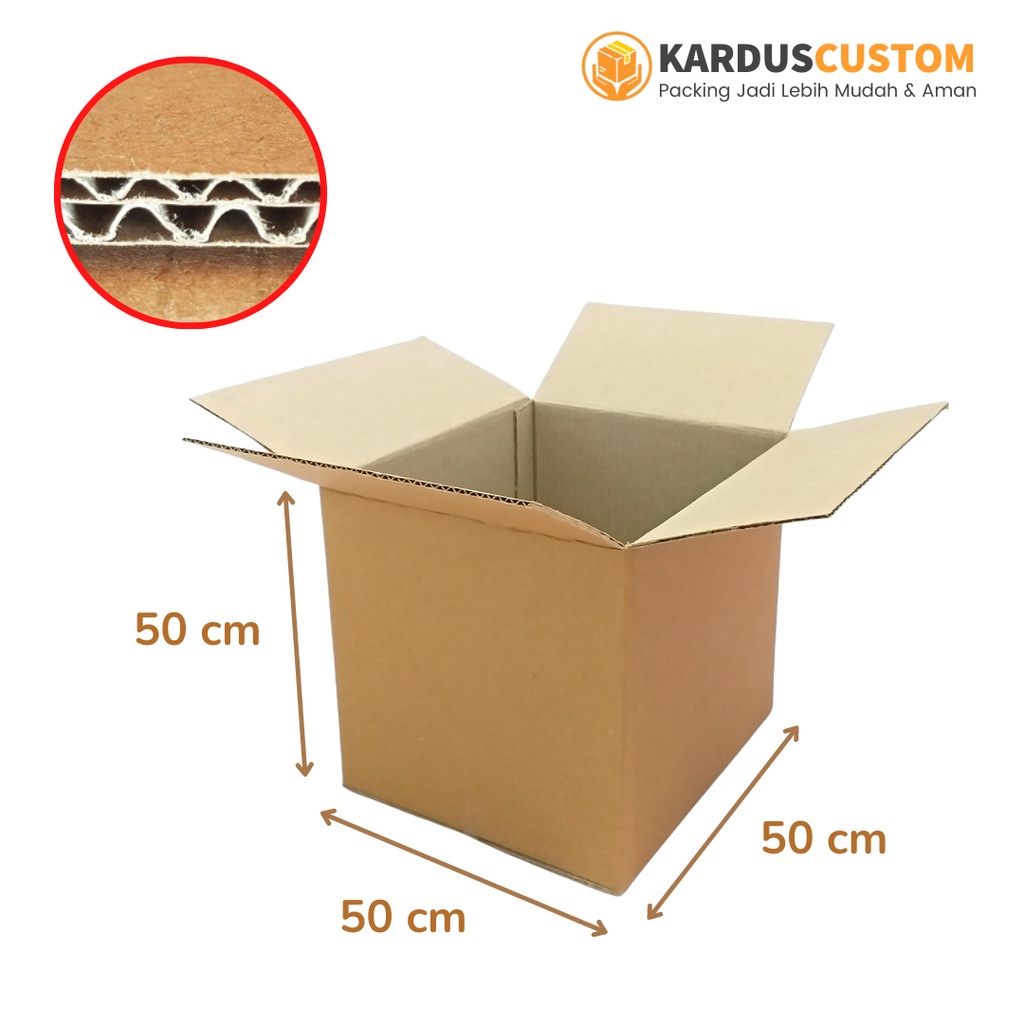 Jual Kardus Box Standar 50x50x50 cm Double Wall Dus Packing Ukuran ...