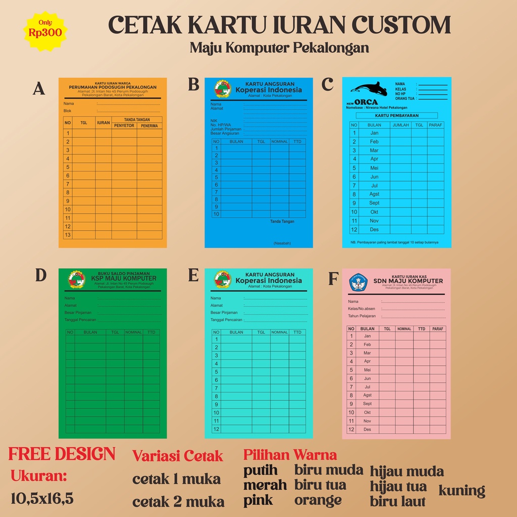 Jual KARTU IURAN / SPP/IURAN RT/IURAN SAMPAH/IURAN AIR/KARTU INFAQ ... Jual KARTU IURAN / SPP/IURAN RT/IURAN SAMPAH/IURAN AIR/KARTU INFAQ ...