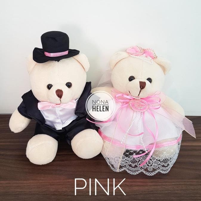 Jual Boneka Teddy Pengantin Wedding/Boneka Couple/Beruang Pasangan 20cm ...
