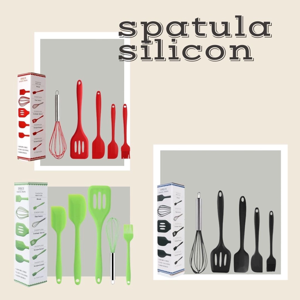 Jual Set Spatula Peralatan Masak Sutil Silikon Non Stick Cooking Tools ...