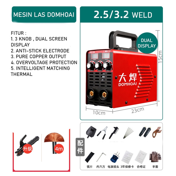 Jual Mesin Las Inverter Welding Machine Mesin Las Portable Listrik 3 Knott 400 Watt 250A ...