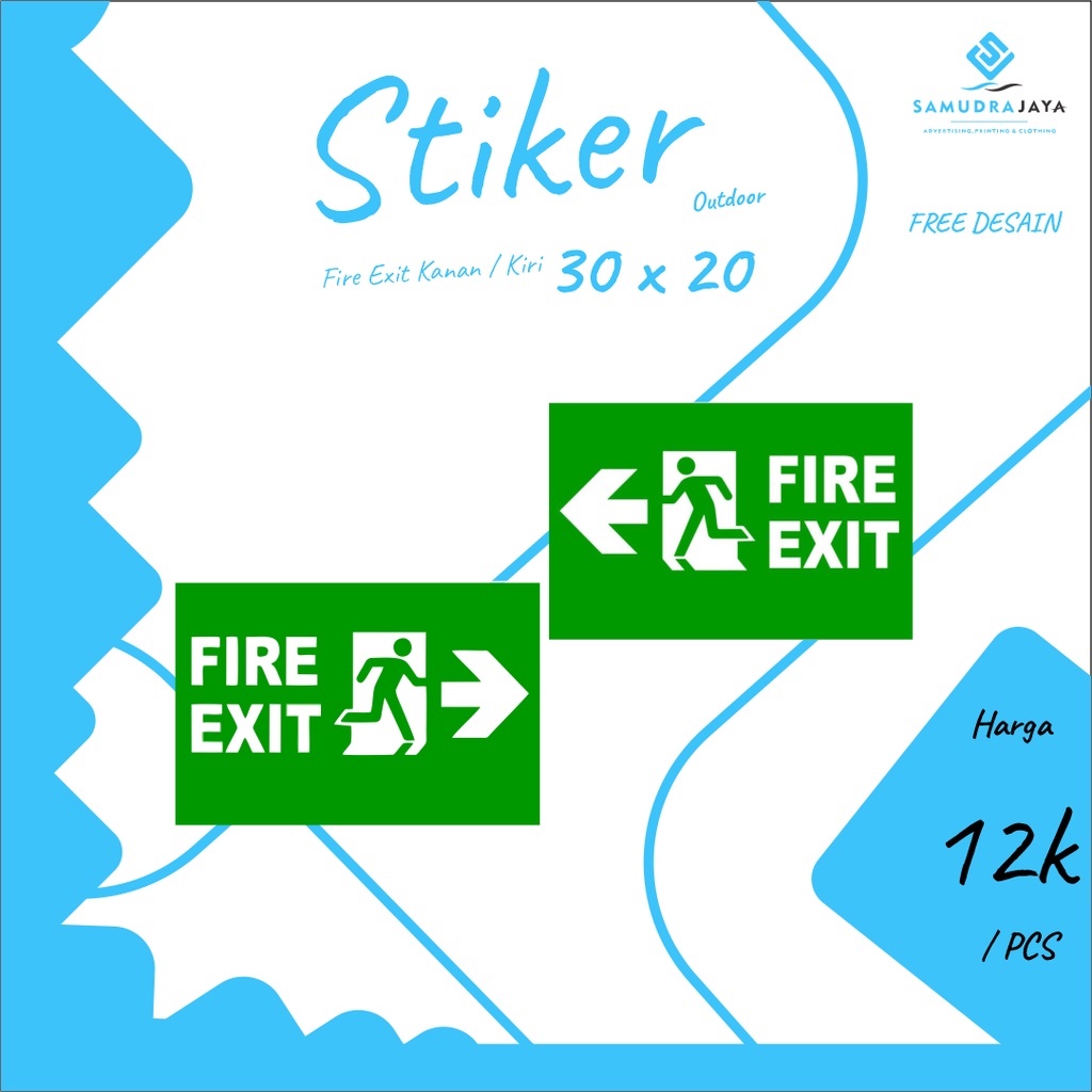Jual STIKER OUTDOOR FIRE EXIT KANAN/KIRI | Shopee Indonesia
