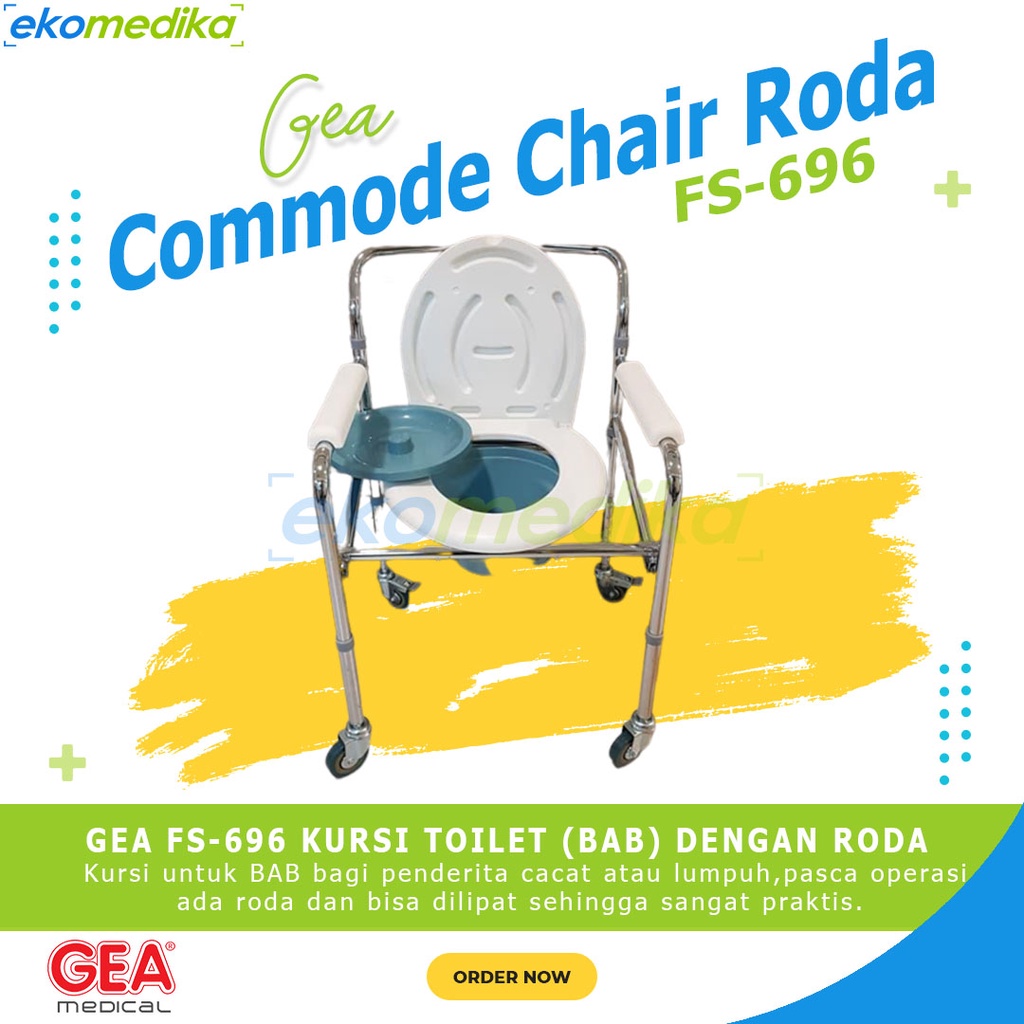 Jual Commode Chair GEA FS 696 Kursi BAB Roda GEA FS-696 / Kursi Toilet ...