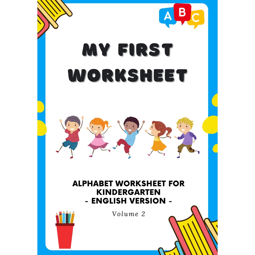 Jual Printable Alphabet Worksheet for Kindergarten English Version ...