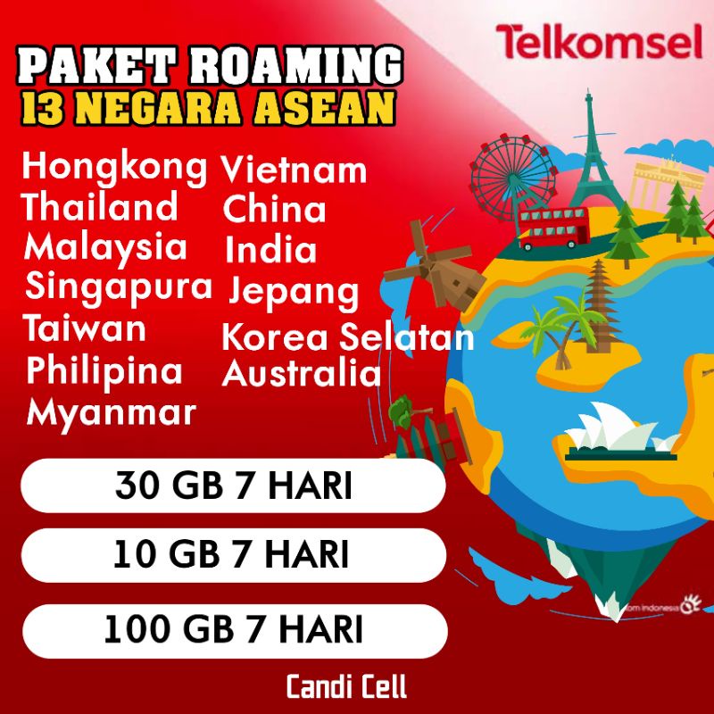 Jual PAKET ROAMING TELKOMSEL NEGARA ASIA 1 HARI & 3 HARI + KUOTA ...