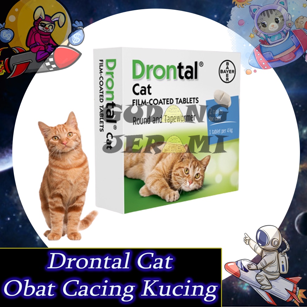 Jual Obat Cacing Kucing DRONTAL CAT 1 Tablet | Shopee Indonesia