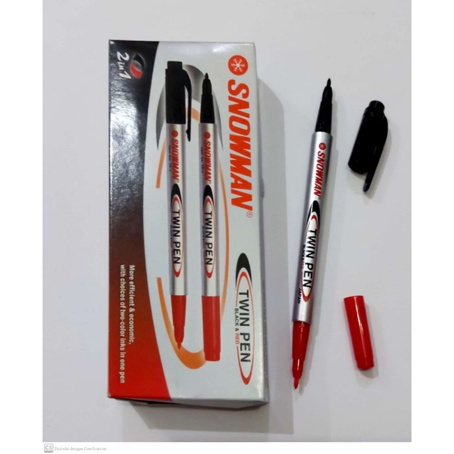 Jual Snowman Spidol Twin Pen TP-12 /Spidol bolak balik /Spidol 2W ...