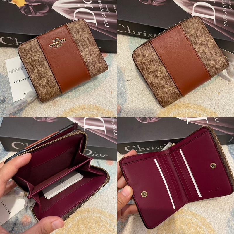 Jual Dompet coach original - Coach bifold wallet in signature tan rust ...