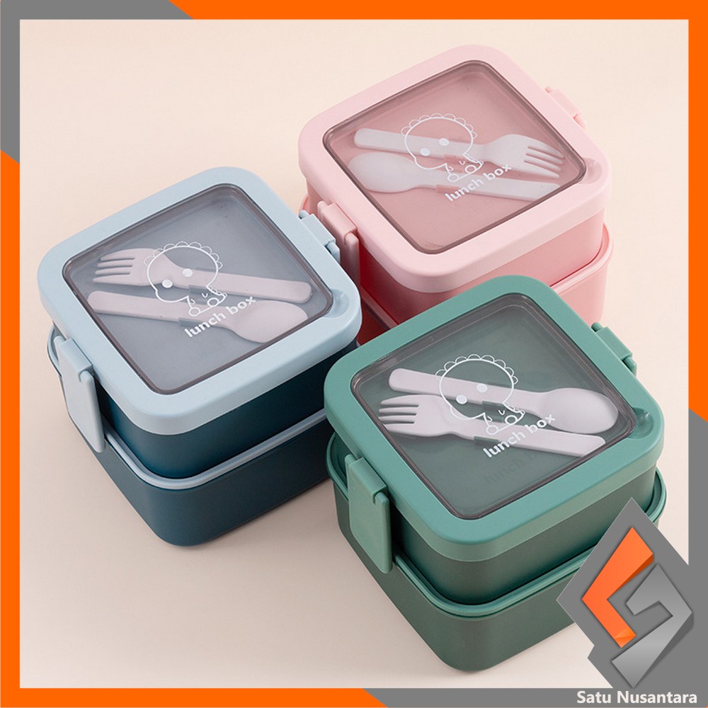 Jual SN-C695 Lunch Box Set Tempat Makan 2 Susun Stackable BPA FREE / Kotak Bento Tingkat Dengan ...