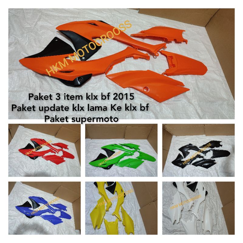 Jual paket gtx model trail klx bf 2015 body kit klx bf set sayap tangki ...