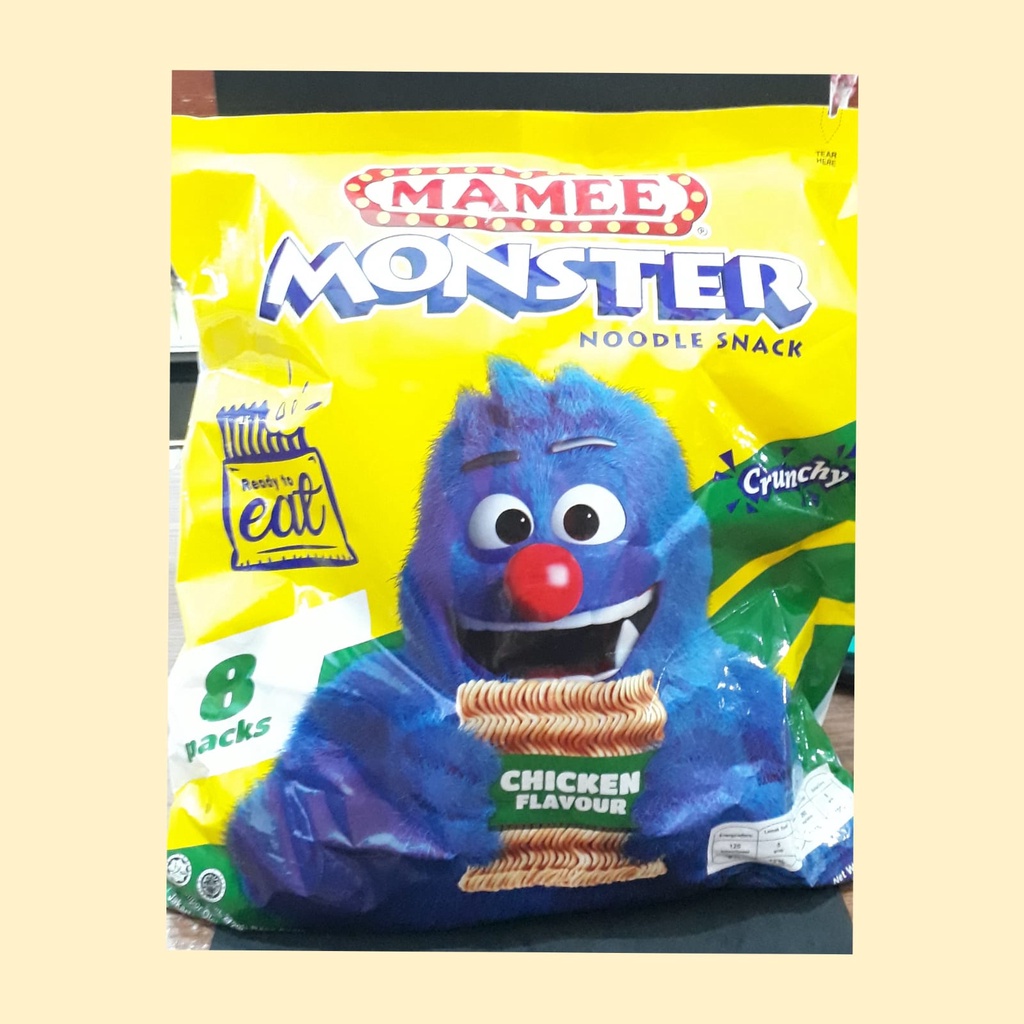 Jual MAMEE MONSTER NOODLE SNACK CRUNCHY CHICKEN FLAVOUR 200GGR( 8PCS ...