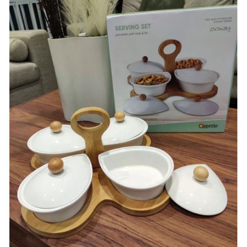 Jual SERVING PLATE WADAH SAJI DENGAN NAMPAN PIRING INFORMA | Shopee ...