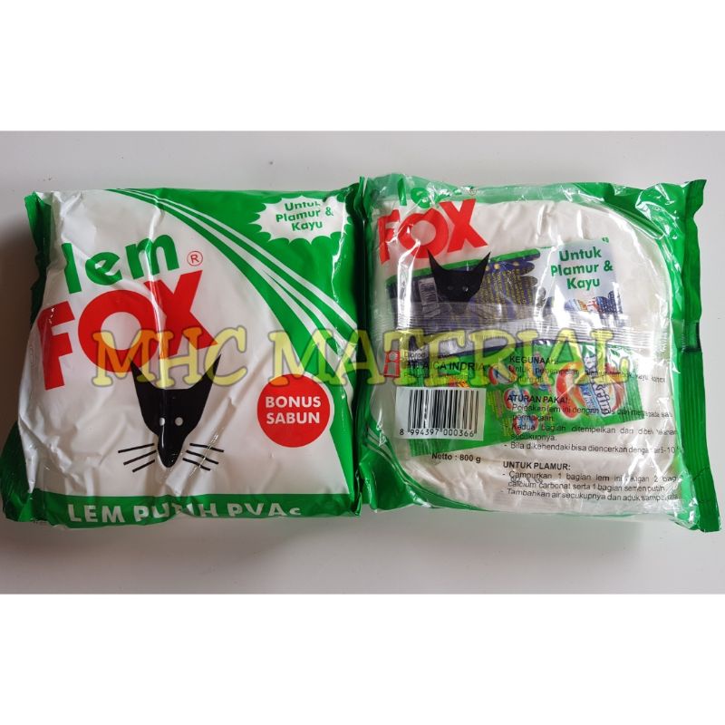 Jual LEM PUTIH FOX 800g / LEM PUTIH FOX 1 KG / LEM FOX HIJAU / LEM ...