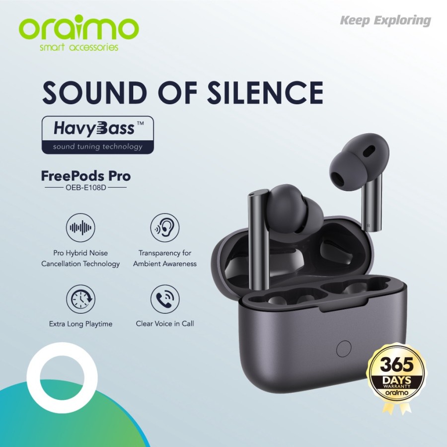 Jual Oraimo FreePods Pro OEB-E108D True Wireless Earbuds | Shopee Indonesia