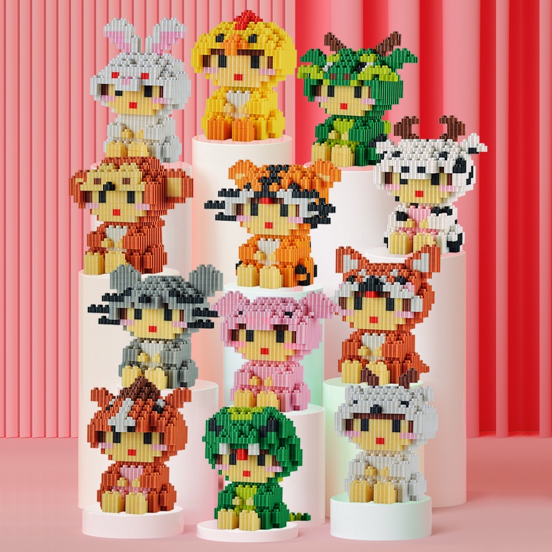 Jual HAPPYTOYS.888 Nano Block 12 Shio Series / Nano Block Mainan Nano ...