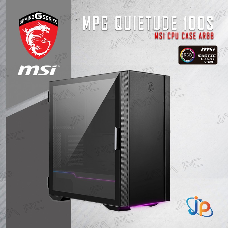 Jual MSI Gaming CPU Case MPG Quietude 100S ARGB - Tempered Glass ...