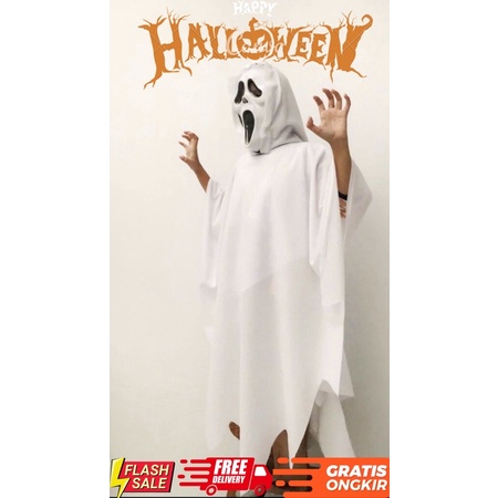 Jual Kostum Halloween Hantu Putih Cosplay White Ghost Seprei White ...