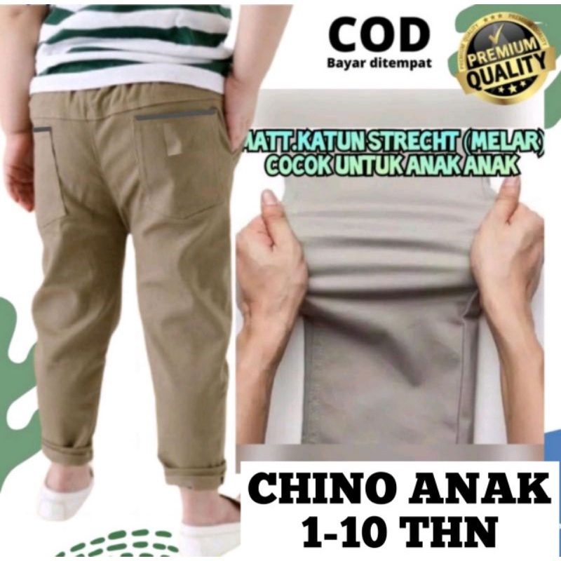 Jual Celana Chino Anak Laki Laki 1 - 8 Tahun Chinos Celana Panjang Anak Perempuan Melar Slim Fit ...
