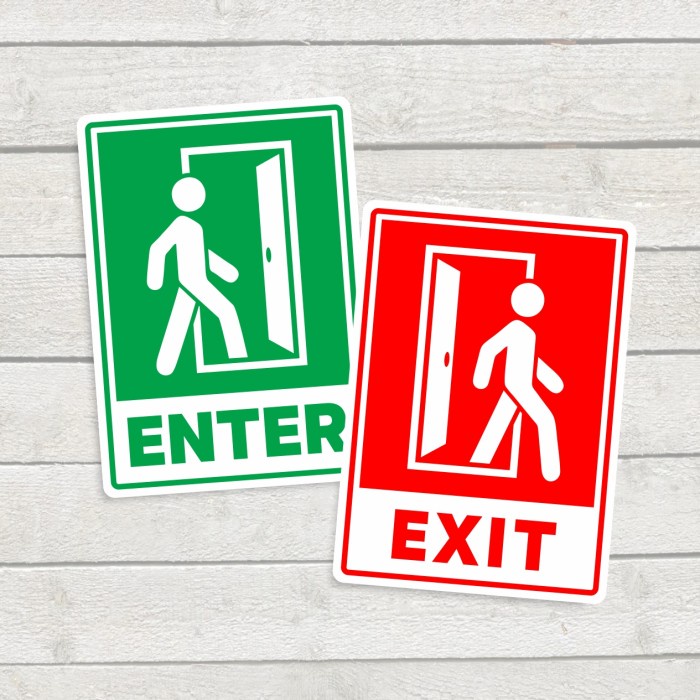 Jual Stiker Sign Enter Exit Sticker Label Vinyl Masuk Keluar 14 x 19,5 ...