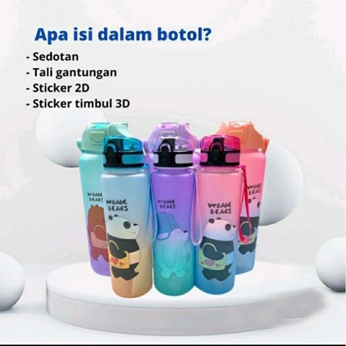 Jual {PM} BOTOL MINUMAN GRADASI COUPLE 1 SET ISI 2 FREE STICKER 2D&3D ...