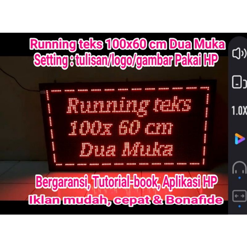 Jual running teks Dua Muka, outdoor 100x60 cm, setting tulisan/logo ...