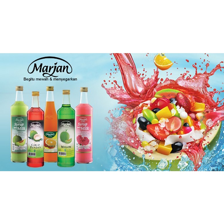 Jual sirup marjan boudoin coco pandan fruit punch leci lemon markisa ...