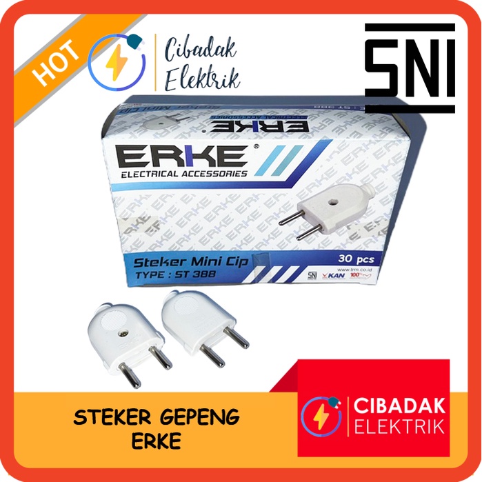 Jual STEKER GEPENG ERKE / COLOKAN LISTRIK / STEKER TIPIS BESAR ERKE ...