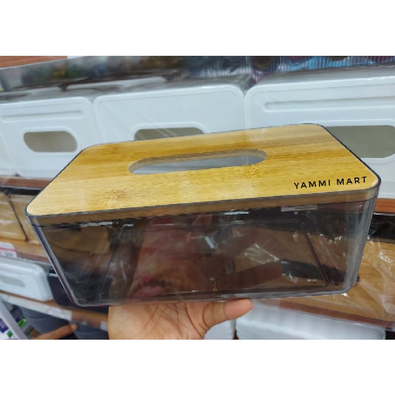Jual Kotak tempat tissue Aesthetic Desain kayu minimalis Transparan ...
