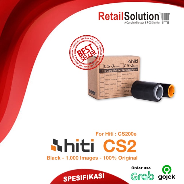 Jual Ribbon Hiti CS-200e Original - 1000 Images Monochrome Black ...
