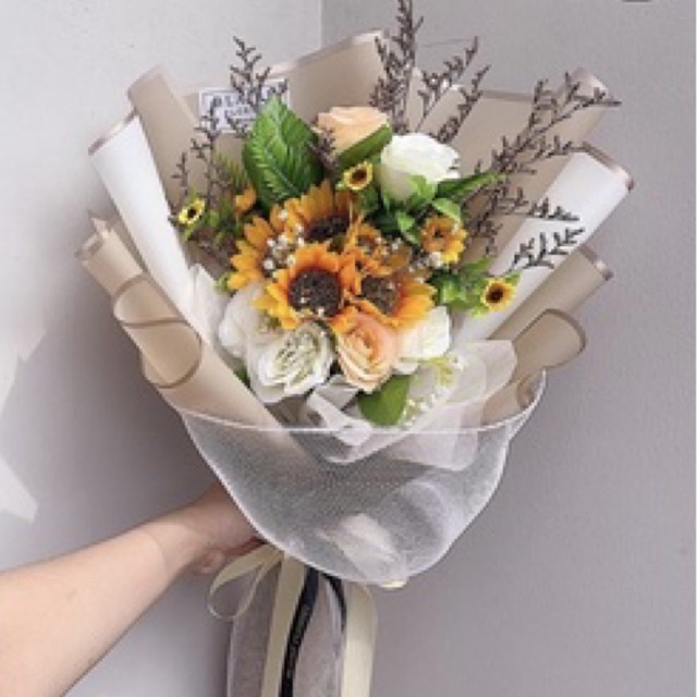 Jual SUNFLOWER MIX ARTIFICIAL BOUQUET | BUKET BUNGA MATAHARI MAWAR PALSU ABADI | SMALL MEDIUM ...