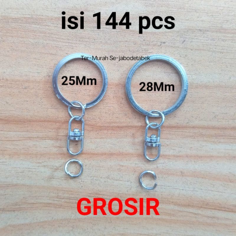 Jual Ring gepeng tebal putar Gantungan kunci isi 144pcs ring ganci ...