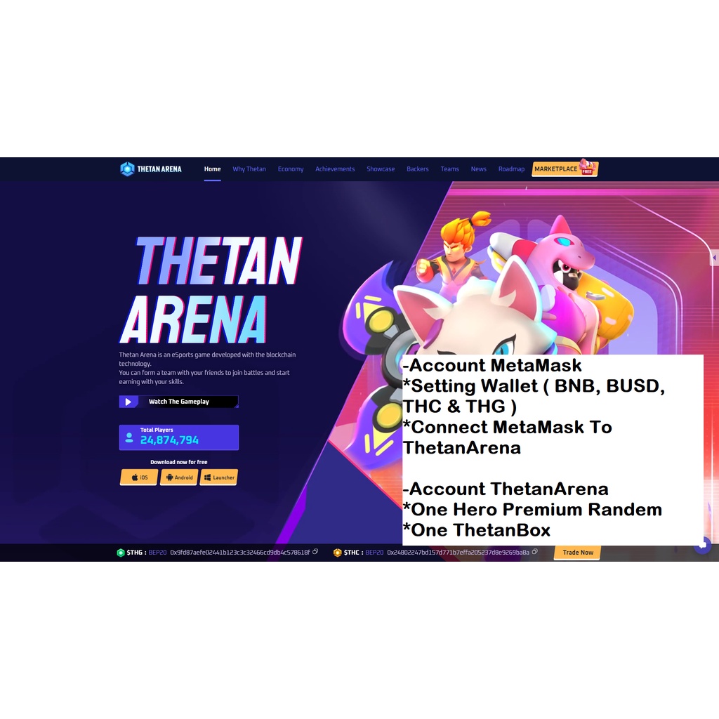 Jual Thetan Arena NFT Game Jasa Daftar Free One Hero Premium/NFT ...